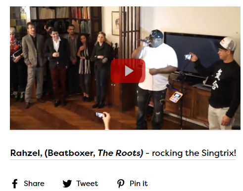 The Roots Beatboxing legend Rahzel, rocking the Singtrix
